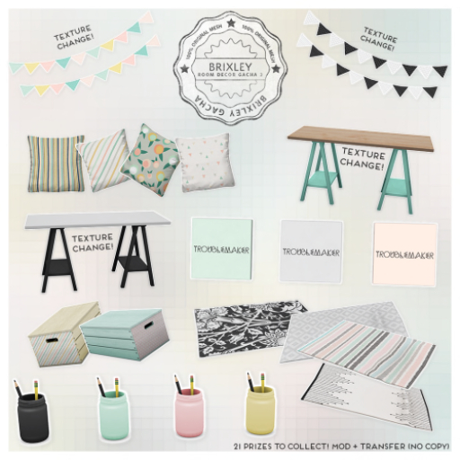 Second Life Marketplace - [Brixley] Pastel Crate - blue/pink